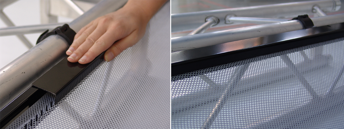 Mesh Fabric Profile: to attach mesh fabric ceilings