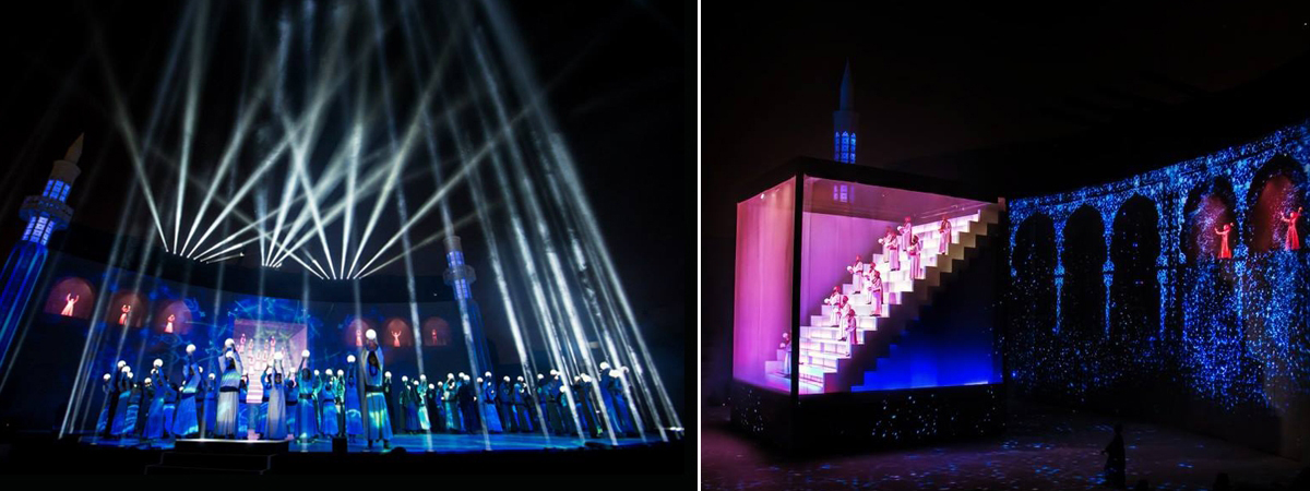 Clusters of Light: ShowTex filled the stage with fabrics & frames