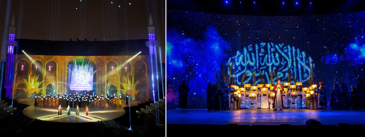 Clusters of Light: ShowTex filled the stage with fabrics & frames