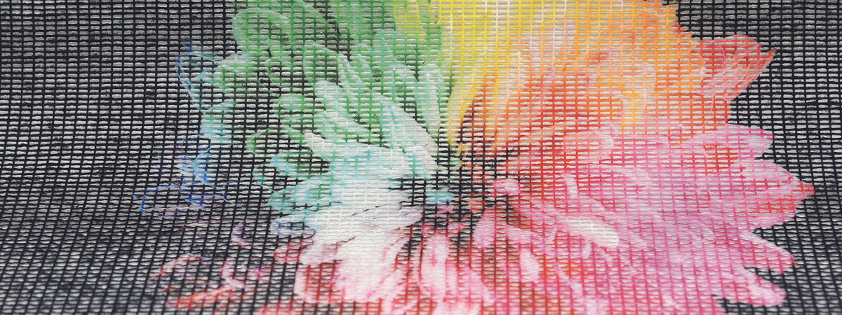 Cotton Mesh Print: ideal as a theatre scrim for special effects.