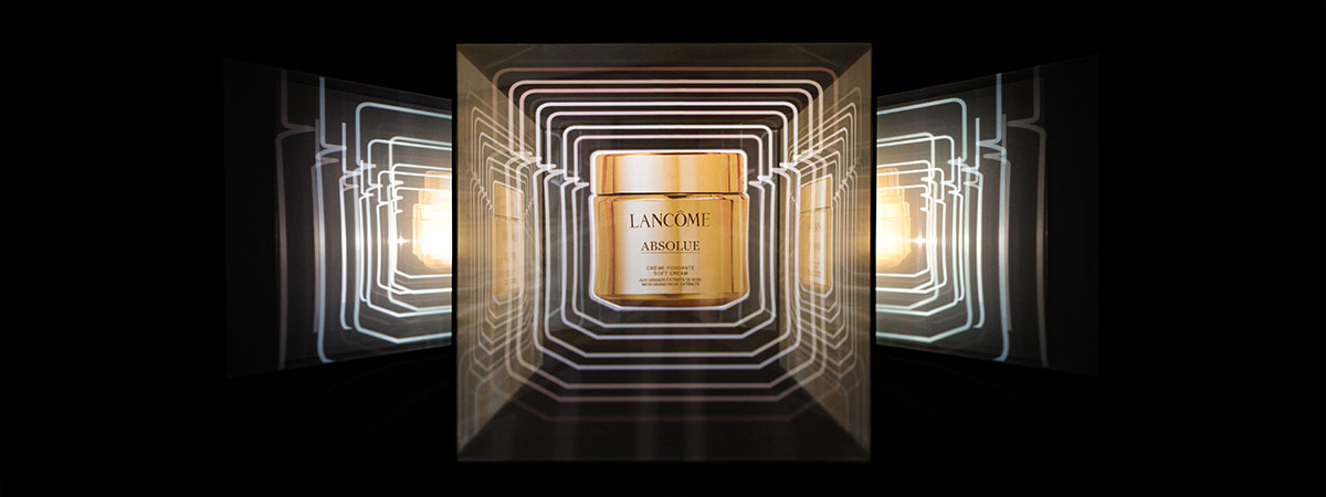 Lush silk and mesmerizing sheers define Lancôme beauty exhibition