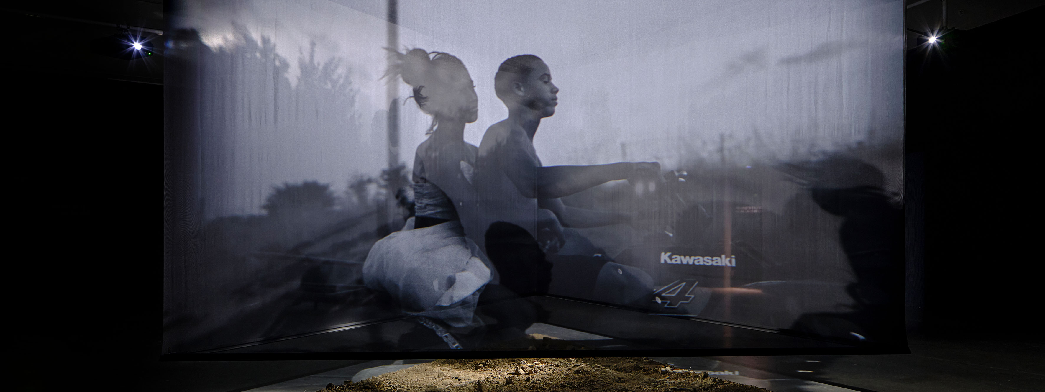 Transparent projection fabric for New Suns Expo