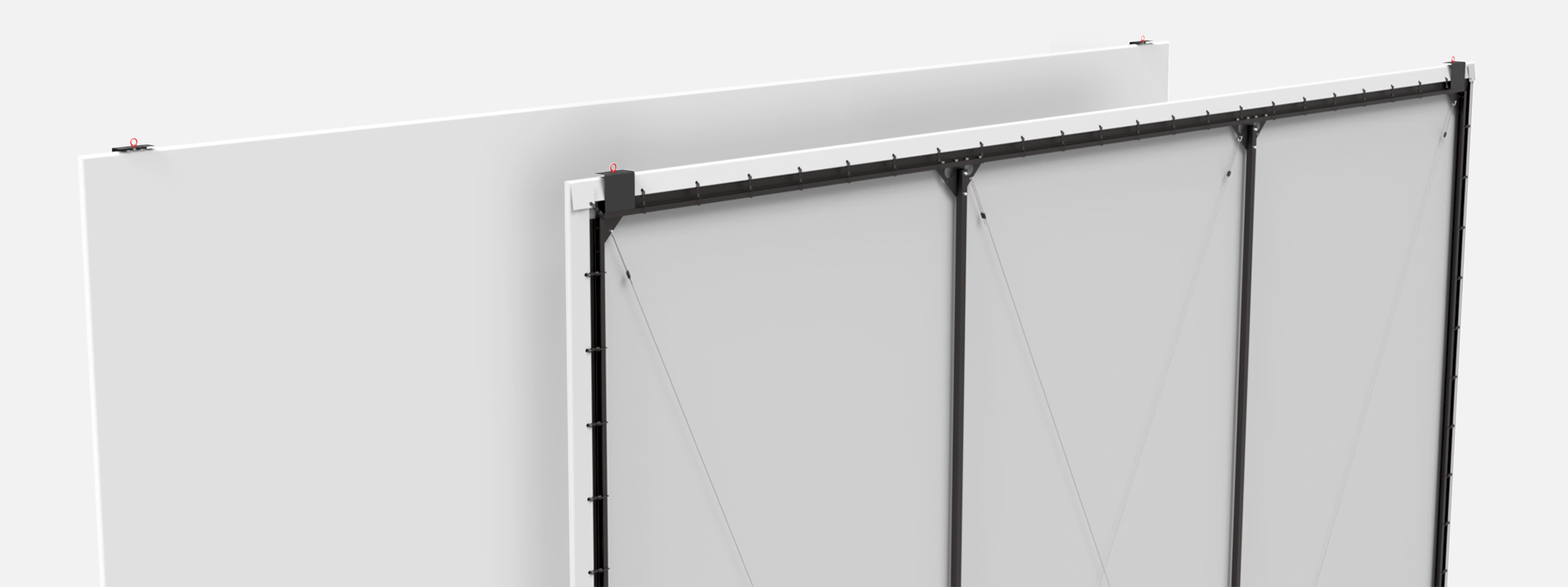 ScreenFrame: Large front or rear projection fabric on a frame.