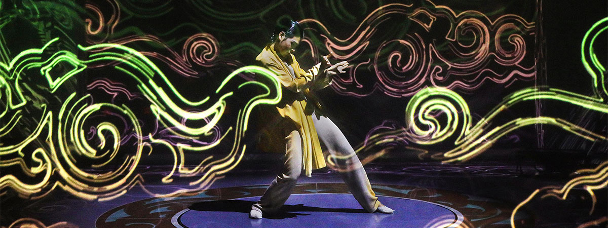 Invisible theatre scrim creates immersive mountain tale