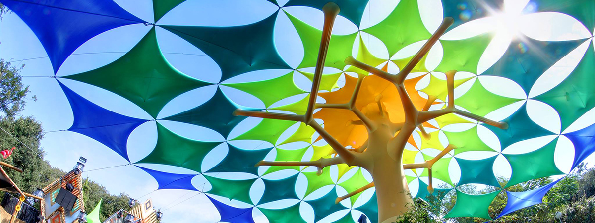 Tree of life: a life-size tree made of stretch fabric by ShowTex