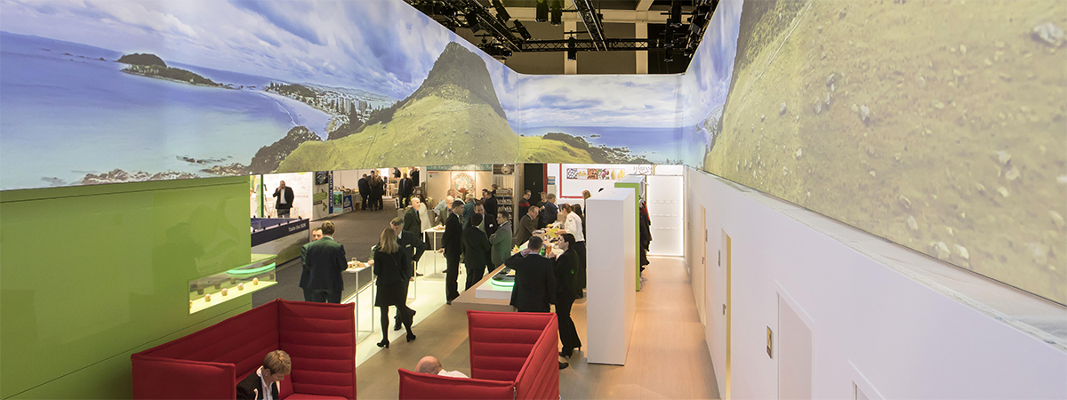 Zespri Stand: printed fabrics, projection screens & frames